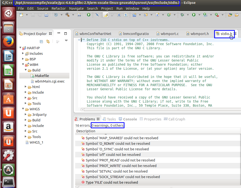 【已解决】Eclipse通过Makefile调用交叉编译器交叉编译C项目出错：Type ‘FILE’ could not be resolved – 在路上
