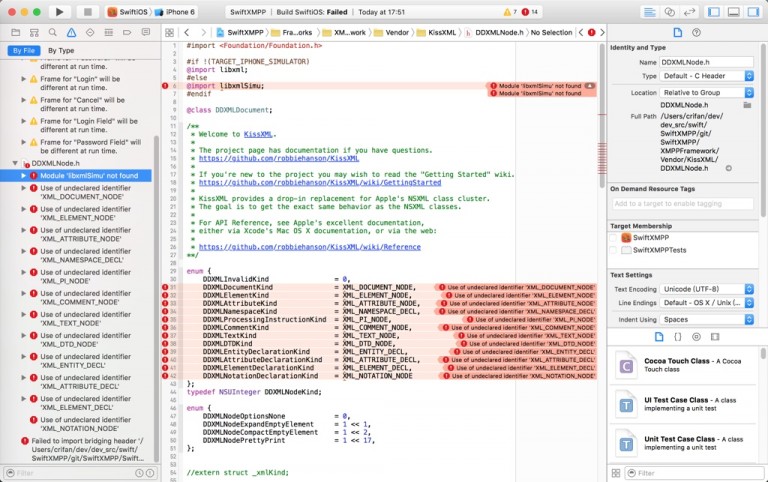 [已解决]swift 编译SwiftXMPP出错：Module ‘libxmlSimu’ not found – 在路上