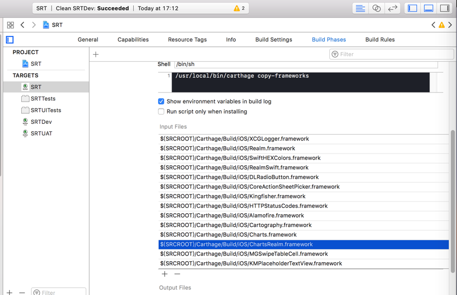 【已解决】Xcode9中编译出错：The following binaries use incompatible versions of Swift ChartsRealm.framework ...
