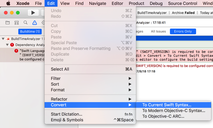 【已解决】Xcode出错：Swift Language Version SWIFT_VERSION is required to be configured correctly for ...